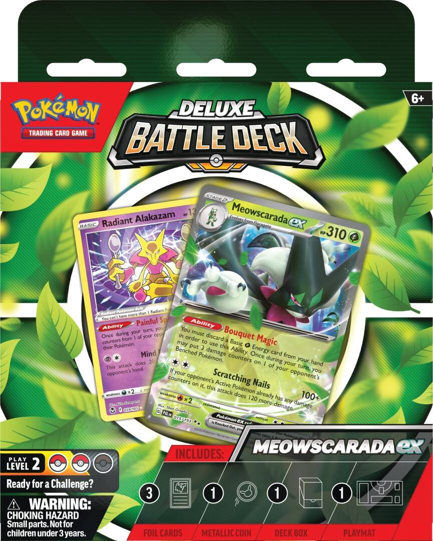 Pokemon DELUXE TALIA PUDEŁKO NA KARTY Battle Deck Meowscarada ex ...